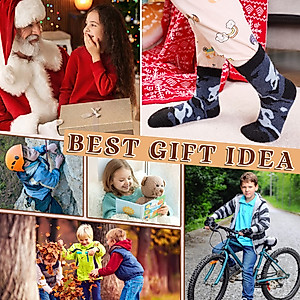 Kids Merino Wool Socks Boys Girls Hiking Boot Winter Thermal Warm Cozy Soft Toddler Thick Crew Socks 6 Pairs (6 Pairs Camouflage, 8-12 Years)