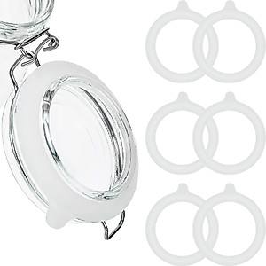 8 Pieces 3.75 Inches Silicone Jar Gaskets Replacement Silicone Seals Airtight Silicone Gasket Sealing Rings for Regular Mouth Canning Jar (White)