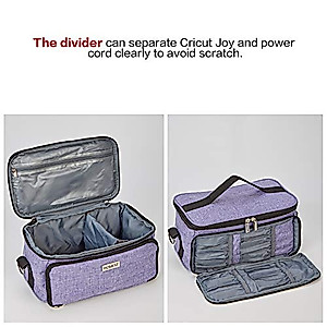 HOMEST Carrying Case for Cricut Joy, Lightweight Travel Tote Bag for Cricut Joy and Tool Set, Multiple Pockets for Accessories and Supplies Storage, Purple