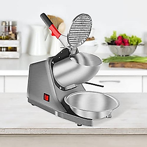 Reespring Shaved Ice Machine Ice Crusher Snow Cone Machine with Stainless Steel Blade Kitchen Electric for Shaved Ice and Snow Cone (300W 2000r/min) ;Also comes with a complinentary Ice Pick