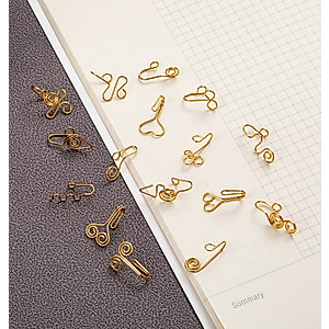 REVOLIA 16Pcs Stainless Steel African Nose Cuff Faux Nose Rings for Women Non Piercing Fake Nose Ring Set G