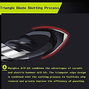 6PCS Ceramic Tile Drill Bits, Mgtgbao Masonry Drill Bits Set for Glass, Brick, Tile, Concrete, Plastic and Wood Tungsten Carbide Tip for Wall Mirror and Ceramic Tile with Size (6mm-12mm).