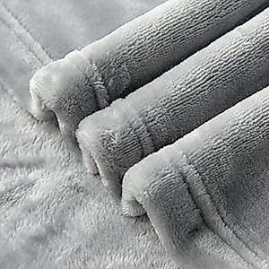 BEDELITE Fleece Wearable Blanket Hoodie with Sleeves and Pocket, Long Oversized Blanket for Women Men&Teen,plush size-Grey 53"x32"