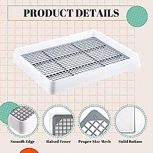 Bokon 2 Pcs Rabbit Large Litter Box for Cage Guinea Pig Litter Pan with Grid Rabbit Guinea Pig Toilet Ferret Corner Potty Trainner Ideal for Rats, Hamsters, Small Animals (15 x 12.2 x 2.6 Inch)