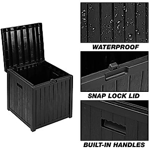Vandue Modern Home La Jolla Weatherproof Outdoor 51 Gallon Storage Deck Box w/Lid (Black)