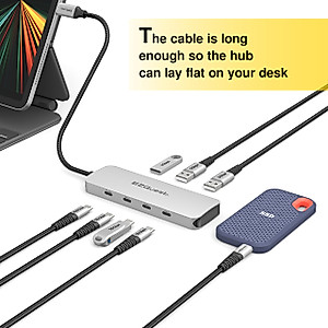 EZQuest USB C Hub Docking Station 7 in 1 with 3 Gen 2 10Gbs USB C Ports, 3 USB A 3.0 Ports, 1 USB C Power Delivery 3.0 with 5Gbs Data, Compatible with MacBook/Dell/HP/Lenovo Laptops