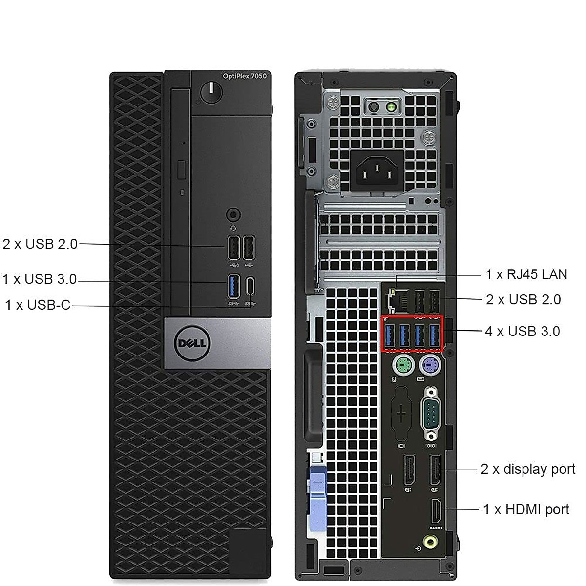 Dell Optiplex 7050 SFF Desktop PC Intel i7-6700 4-Cores 3.40GHz 32GB DDR4 Ram New 512GB M.2 NVMe SSD WiFi Bluetooth HDMI DP Windows 10 Pro DVD-RW Wireless Keyboard & Mouse (Renewed)