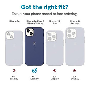 Speck Clear iPhone 15 Plus & 14 Plus Case - Slim Phone Case with Drop Protection, Scratch Resistant & Anti Yellowing Case with No Slip Grip for iPhone 15 Plus & 14 Plus 6.7 Inch Model - GemShell Grip