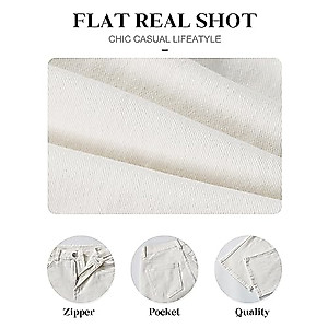 HDLTE Women Wide Leg Jeans High Waist Baggy Jeans Loose Boyfriend Jeans Denim Pants Y2K 90s White