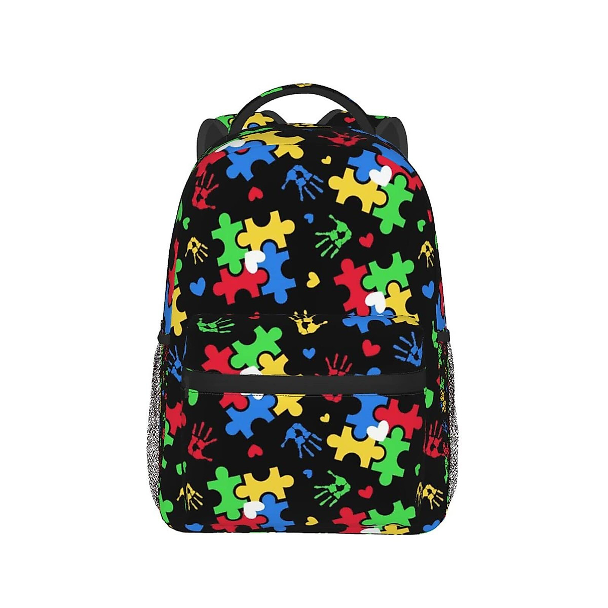 Qurdtt Autism Awareness Backpack School Bag Student Bookbag Travel Hiking Camping Daypack for Girls Boys Adults