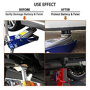 HXXF 2 Types Jack Stand Pads Adapter 4 Ton Universal Rubber Slotted Frame Rail Pinch welds Protector for Jack Stand (Black)