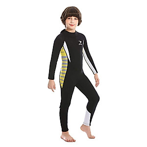2.5mm Neoprene Kids full Wetsuit, One Piece Swimsuit for boys and girls, Children Diving Suit with Back Zip for Swimming, Diving, Snorkeling and Other Water Sports