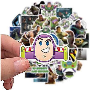 50Pcs Buzz Lightyear Stickers ， Cool Cartoon Movie Stickers Space Ranger Stickers Vinyl Waterproof Maverick Stickers for Water Bottle,Skateboard,Laptop,Phone,Computer, Car Decals Gifts for Adults Teens Kids for Party Decor (Buzz Lightyear)