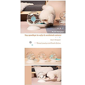 2.8/99oz Snail-Shaped cat Dog Automatic Water Feeder, cat Dog Water Dispenser, Pet Water Fountain, 7 Replacement Filters, Large Capacity self-Waterer for Cat Dog Small Animals, BPA Free (Grey)