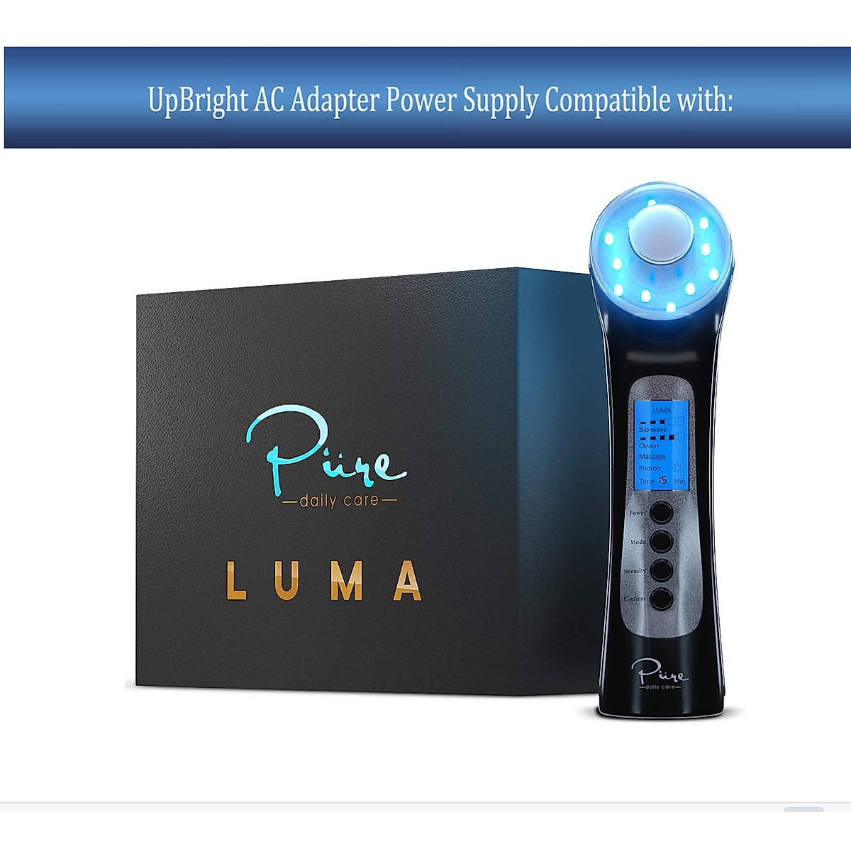 UpBright 5V AC/DC Adapter Compatible with Pure Daily Care 463 Luma 4 in 1 Skin Wand Ion Therapy LED Light Machine 5VDC AS0601A-0501000USU AS0601A 0501000USU Power Supply Cord Cable Battery Charger