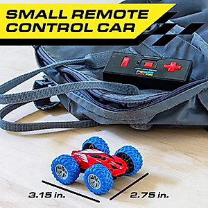 Power Your Fun Cyclone Mini RC Car for Kids - Double Sided Fast Remote Control Mini Stunt Car with LEDs, All Terrain Rubber Tires for 360 Flips, and Easy 2.4 GHZ Remote Control