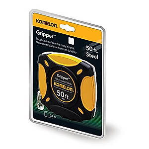 Komelon 9905 Gripper Closed Case Long Steel Tape Measure, Black, 50-Feet