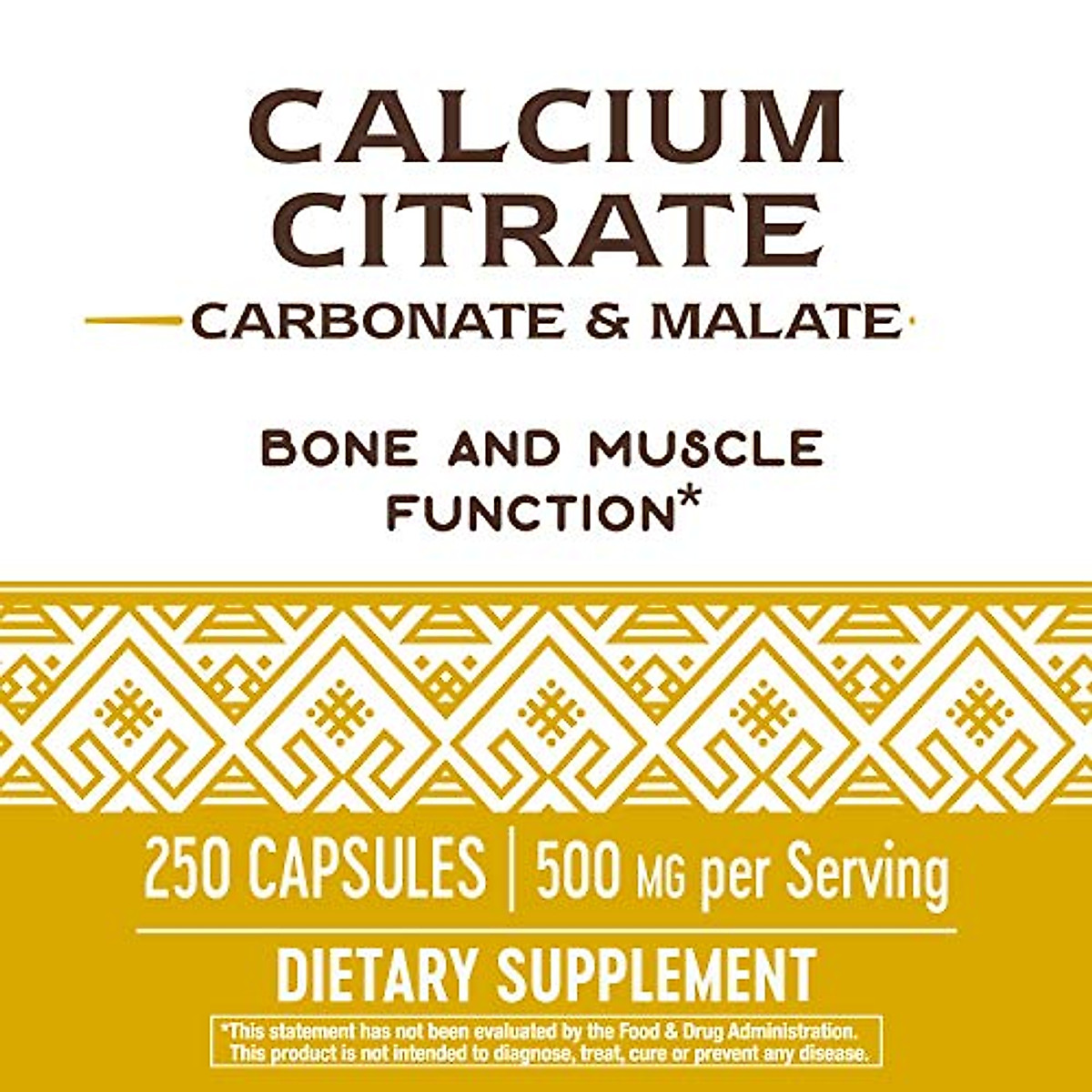 Nature's Way Calcium Citrate Complex, 500 mg per serving, 250 Capsules