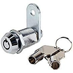 MEI-Cam Lock-KA Vending Machine Lock 1 1/8" with Tubular Keyway and Chrome Finish, Keyed Alike, 1452