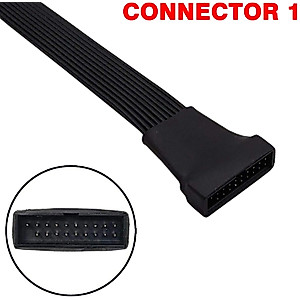 TeamProfitcom Small Mini USB 3.0 19/20 Pin Internal Low Profile Extension Header Adapter Cable for Motherboard 6 inches (2 Pack)