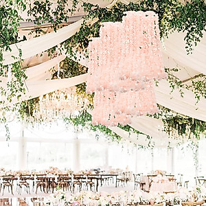 Uieke 10 Pack(Total 33Feet) Artificial Silk Wisteria Hanging Flowers Fake Vines Plants Leaf Garland for Wedding Party Garden Outdoor Greenery Office Home Wall Decor Pink