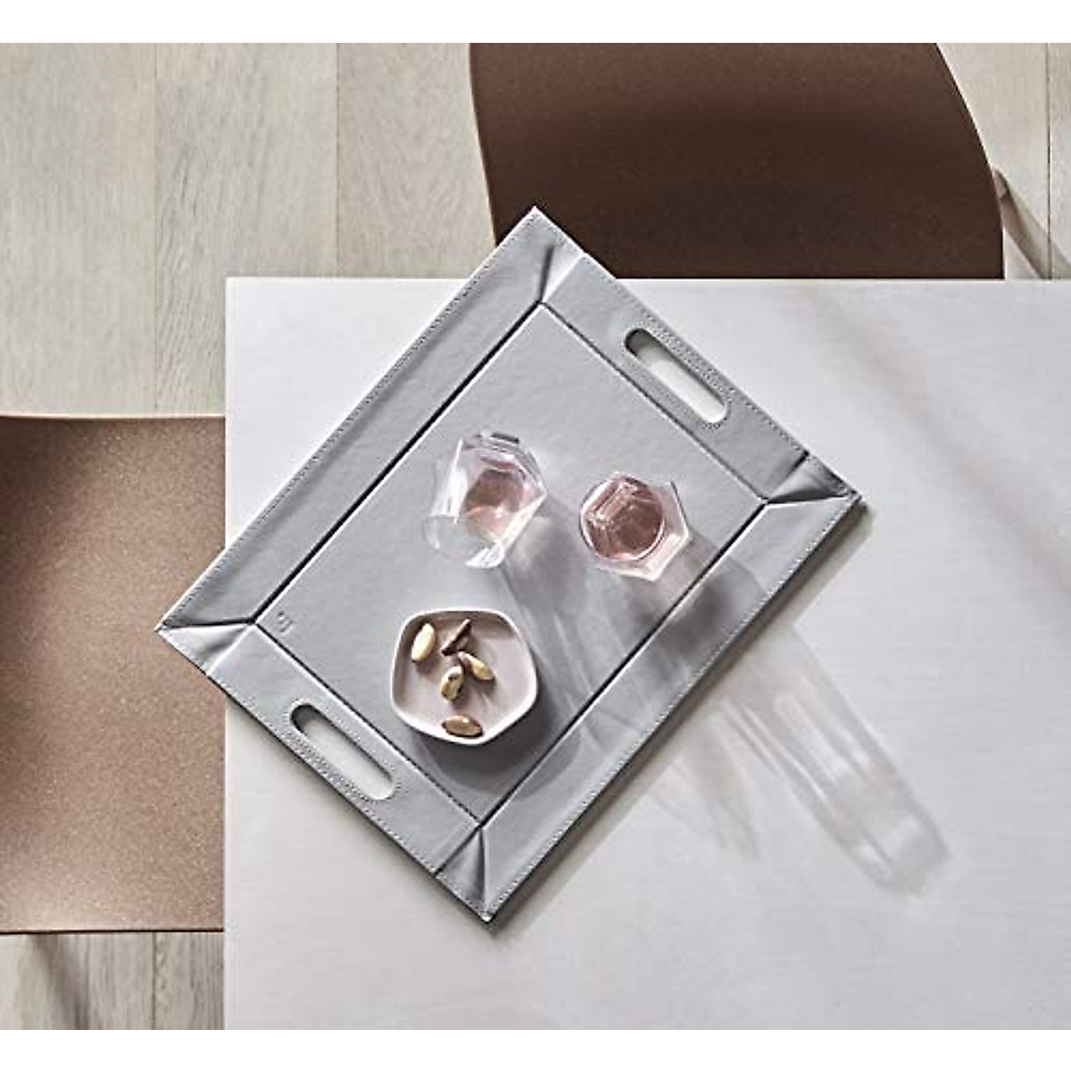 Freeform Two-Tone Reversible M Tray, 55 x 41 cm, Grey-White