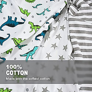 DUYANG Boys Swaddle Set, Large, 3pcs Wrap Blankets with 3pcs Baby Cotton Caps,3-6 Months (3+3pack1)