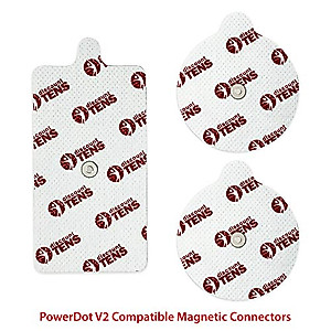 PowerDot 2.0 Compatible Electrodes with Magnetic Connector. 12 Premium PowerDot 2.0 Compatible Replacement Pads (Version 2 - Magnetic)