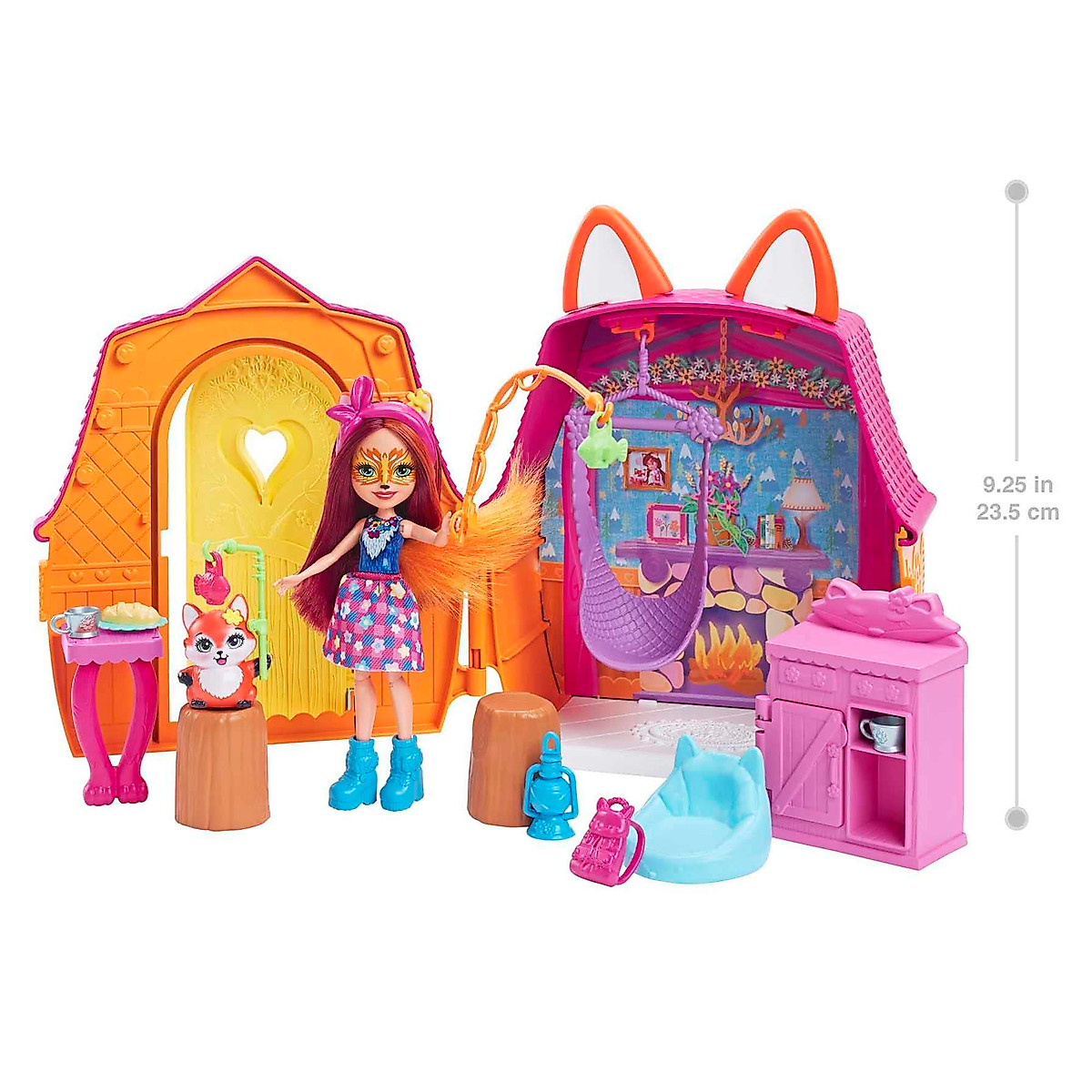 Mattel Enchantimals Cottage Doll House Playset with Felicity Fox Small Doll (6-inch), Animal Figure & 10+ Accessories Including Furniture