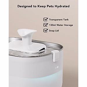 PETLIBRO Cat Water Fountain Stainless Steel with Wireless Pump, 2.5L/84oz Dockstream Automatic Pet Water Fountain for Cats Inside, Easy to Clean, BPA-Free Dog Water Dispenser with Two Flow Modes,White