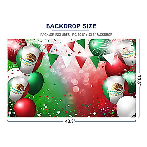 Allenjoy Mexican Independence Day Backdrop for Photography Pictures Viva Mexico Birthday Baby Shower Party Supplies Decorations Banner Photo Booth Props Photography Background