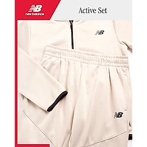 New Balance Boys' Sweatsuit - 2 Piece Active Fleece Zip Sweatshirt and Sweatpants - Performance Jogger Pants Set: Boys, 8-16, Size 10, Timberwolf