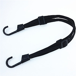 2 PCS Universal Motorcycle Helmet Luggage Rope 60cm Motorcycle Bungee Cord Bandage Retractable Elastic Strap with 2 Hooks, Black