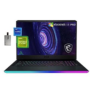 MSI 2022 GE76 Raider Gaming 17.3" Thin Bezel IPS FHD 144Hz Laptop, 12th Core i7-12700H, 32GB RAM, 1TB PCIe SSD, Backlit Keyboard, GeForce RTX 3060 6GB, Win11 Pro, Grey, 32GB USB Card (Renewed)