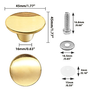 Uenhoy 4 Pcs Dutch Oven Knob Stainless Steel Pan Pot Lid Handle Replacement Knobs for Le Creuset, Aldi, Lodge and Other Enameled Dutch Oven, Gold