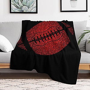 Football Throw Blanket - Soft Flannel Sports Football Blankets for Girls Boys Kids Football Lovers - Warm Rugby Throw Blankets for All Season Lap, Chair, Sofa - 50"x40"
