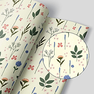 Self Adhesive Cute Yellow Floral Drawer Liner Contact Paper Wallpaper for Walls Cabinets Dresser Drawer Table Desk Furniture Decal 17.7X117 Inches