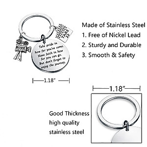 FUSTMW Movie Camera Keychain Film Director Student Gifts Filmmaker Gifts Take Pride In How Far You Have Come Keychain for Movie lover Gifts (silver)