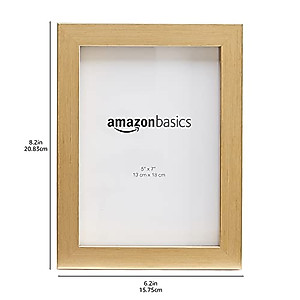 Amazon Basics Rectangular Photo Picture Frame, 5" x 7", Pack of 5, Gold, 6.2 x 8.2 inches