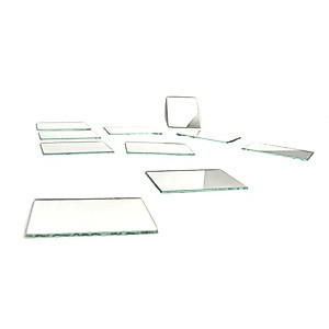 10 Pack Glass Plane Mirrors - Unmounted - 3"x2" approximate Size - Eisco Labs