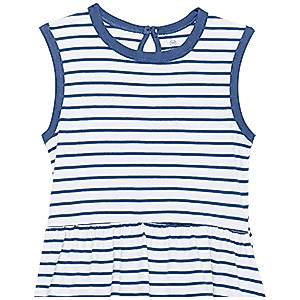 HonestBaby Girls 2-Piece Organic Cotton Dress and Cardigan Set, Dip Dye Pink and Navy, Newborn