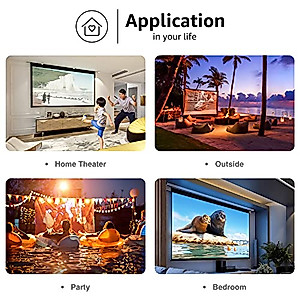 1080p HD Projector, Portable Mini Movie Projector Built-in Speaker, Home Theater Video Projector Compatible with HDMI, VGA, USB, Laptop Computer Small Projectors (Yellow/White)