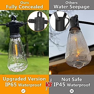 ZOTOYI Outdoor String Lights 200 FT, Waterproof IP65 Patio String Lights for Outside with 104 Shatterproof ST38 Bulbs(4 Spare), LED Hanging Lights for Bistro, Backyard, Garden 2700K(2-Pack 100FT)