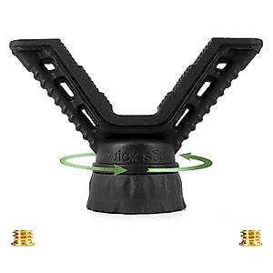 HUNTPAL 360° Rotatable V Yoke Gun Holder Rifle Rest for Shooting Stick Tripod Stand, Nylon Heavy Duty Mount Attachment with 2 Pcs 3/8" to 1/4" Screws for Shotgun Crossbow Hunting Tripod Bipod Monopod