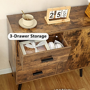 Iwell Modern TV Stand and Storage Cabinet Set, Bathroom Cabinet, Sideboard, Free Standing Cupboard, Entryway Cabinet for Living Room, Retro Home Media