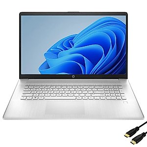 Newest HP 17.3" IPS FHD Business Office Laptop, AMD Ryzen 5 5500U(Beats Intel i5-1135G7), 16GB DDR4 RAM, 1024GB PCIE SSD, Fingerprint, Bundle with Woov HDMI, Windows 10 Home, Silver