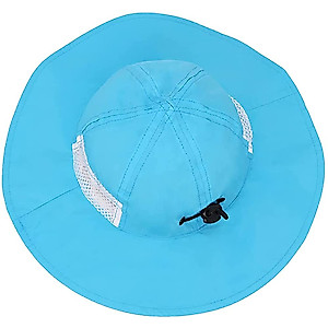 Baby Sun Hat Boys Girls Bucket Hat Sun UPF 50+ Protection Hats Wide Brim Kid Beach Summer Cap (Blue, 4~10Years)