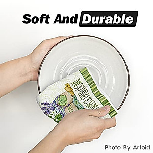 Artoid Mode Shamrock Vase Cross Happy St. Patrick's Day Kitchen Towels Dish Towels, 18x26 Inch Seasonal Spring Decoration Hand Towels Set of 4