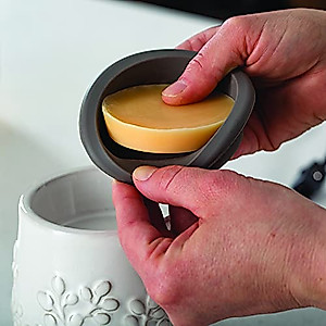 CANDLE WARMERS ETC. Wax Melt Fragrance Warmer for Scented Wax Melts, Cubes, Tarts with Silicone Dish Top|White Willow Farmhouse Ceramic