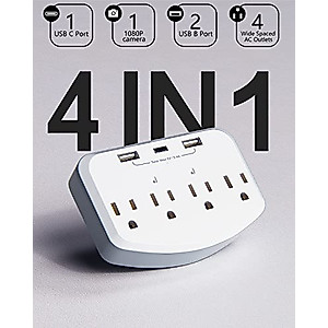 Buedarate Hidden Camera Wall Charger with WiFi Spy Camera Outlet HD 1080P Wireless for Home Security Secret Camera with USB Fast Charger 20W PD Charging Port Nanny Cam